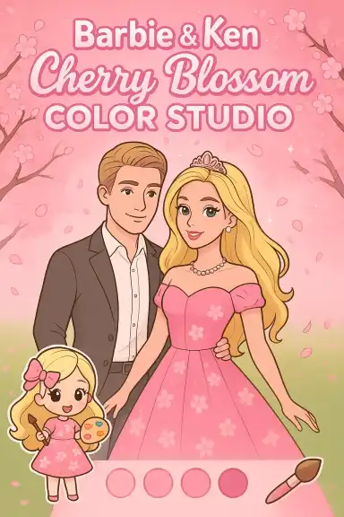 Barbie & Ken Cherry Blossom Color Studio | Astrocade